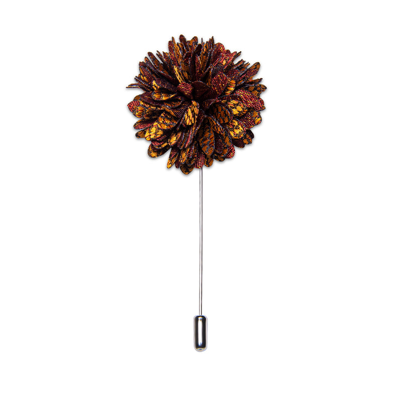 Orange Red Floral Lapel Pin – YourTies
